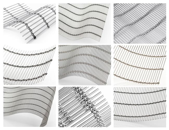 Ss 316 Flexible Cable Architectural Metal Mesh Facade Using 67% Opening