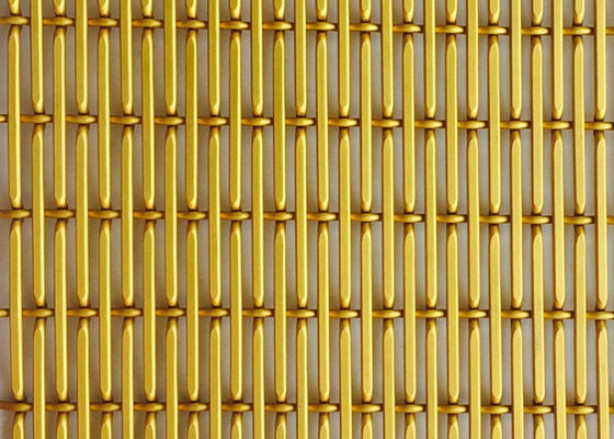 Gold Aluminum Anodized Decorative Woven Wire Mesh Sheets XY 6010