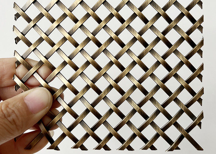 Bronze Color Antique Brass Woven Lock Crimp Wire Mesh For Wall