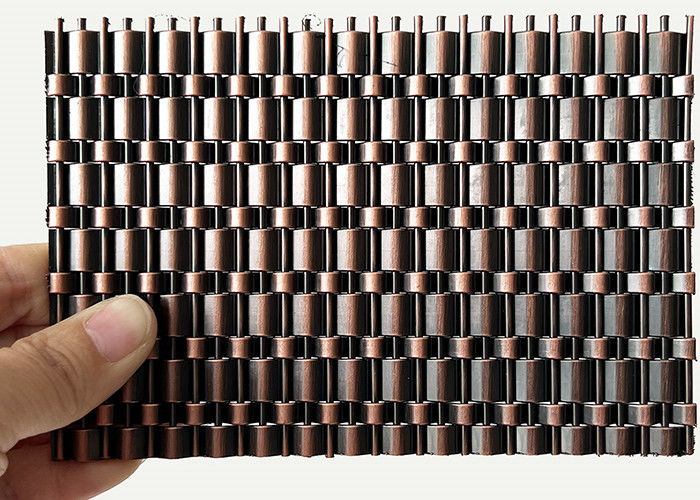 Antique Brass SS304 Decorative Lock Crimp Woven Wire For Elevator Wall