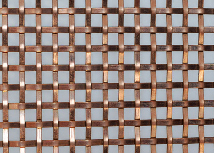 Width 1.5m Stainless Steel Decorative Wire Mesh Grilles Bronze Color ...