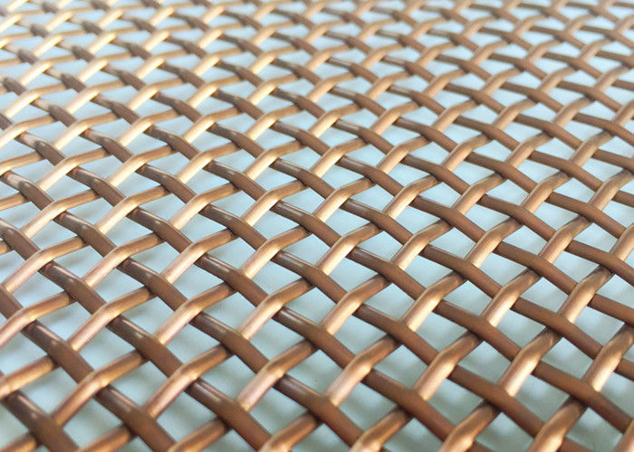 Stainless Steel Glass Laminated Wire Mesh Half Round Wire Copper Color ...