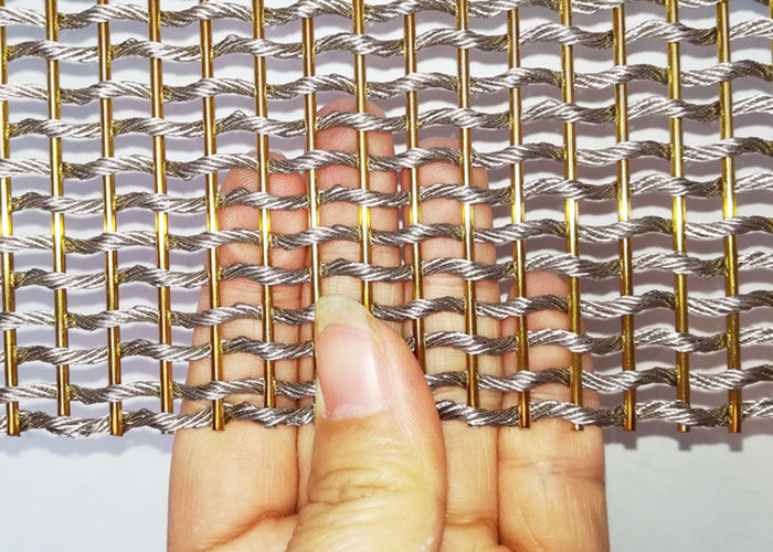 Gold Color Flexible Stainless Steel Metal Mesh Fabric For Room Divider