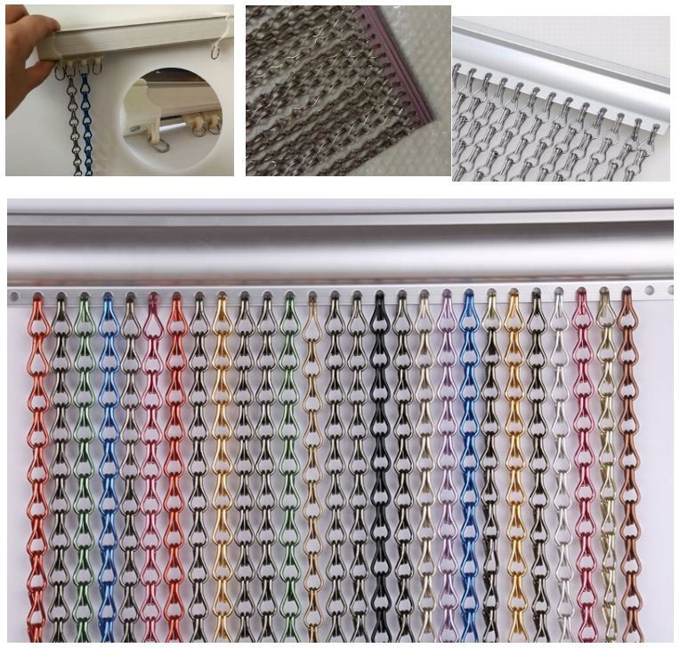 Decorative Metal 2.0mm Chain Link Fly Screen As Custom Ceiling