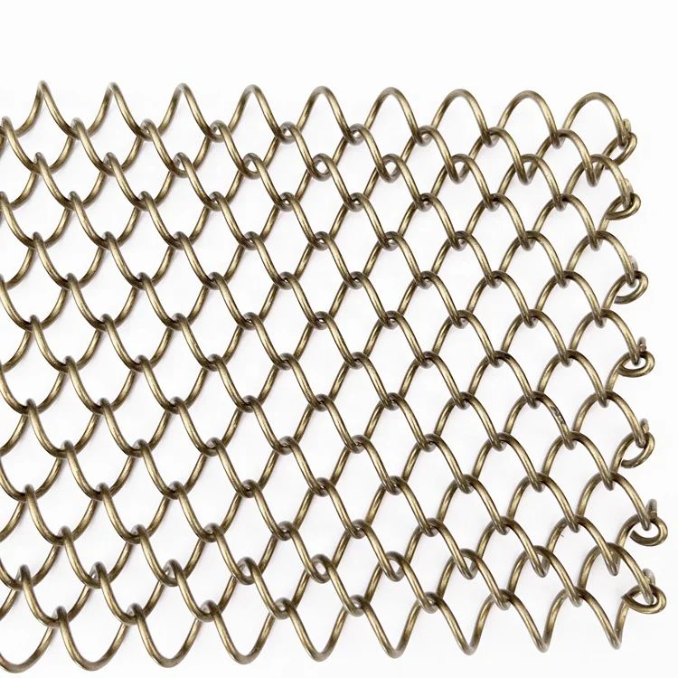 Decorative Interior Metal Coil Drapery Custom Wire Pitch 9mm 80% Open Area