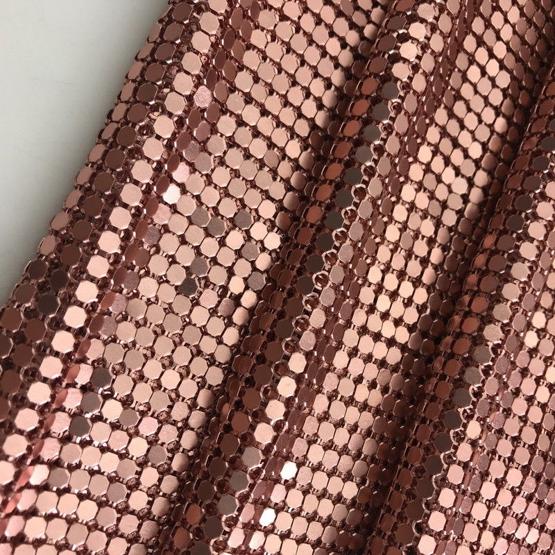 Flexible Aluminum Sequin Mesh Fabric Chain mail Fabric For Table Cloth ...
