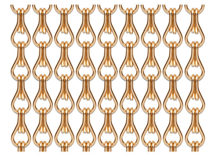 100*200cm Decorative Chain Door Fly Screen Apricot Color 20.4mm Hook