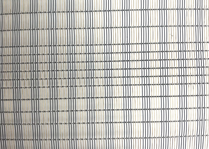 Ultra Thin Decorative Fine Metal Mesh Laminated Glass Fabrics 2.5m Width