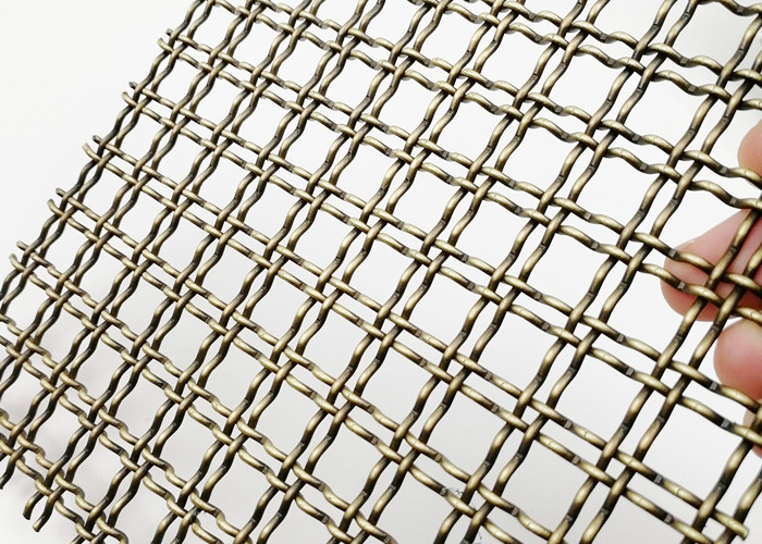 Decorative Cabinet Architectural Steel Mesh Antique Brass 5mm Thickness