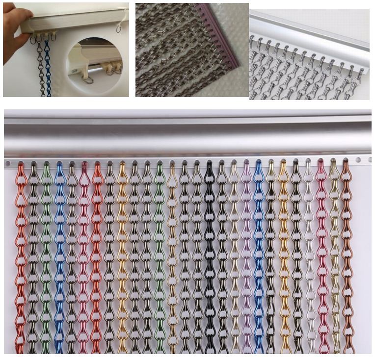 Decorative Metal 2.0mm Chain Link Fly Screen As Custom Ceiling