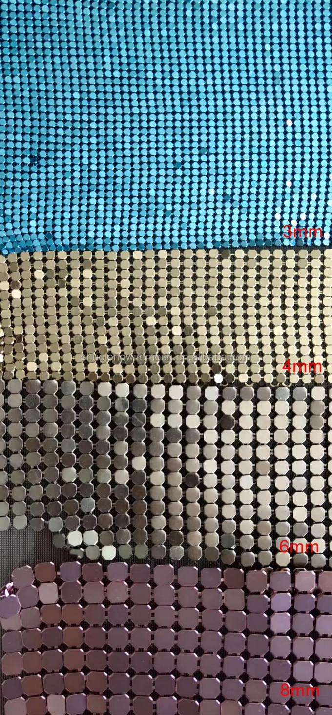 Flexible Aluminum Sequin Mesh Fabric Chain mail Fabric For Table Cloth ...